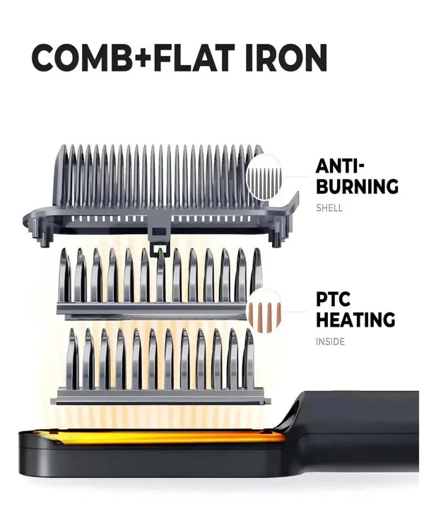 TYMO BEAUTY Ring Hair Straightening Comb - Black