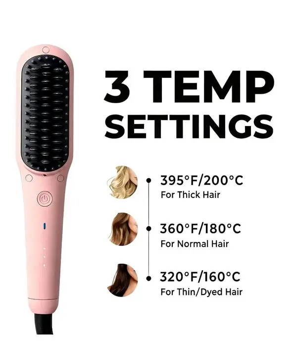 TYMO BEAUTY Ionic Mini Hair Straightening Brushes - Pink