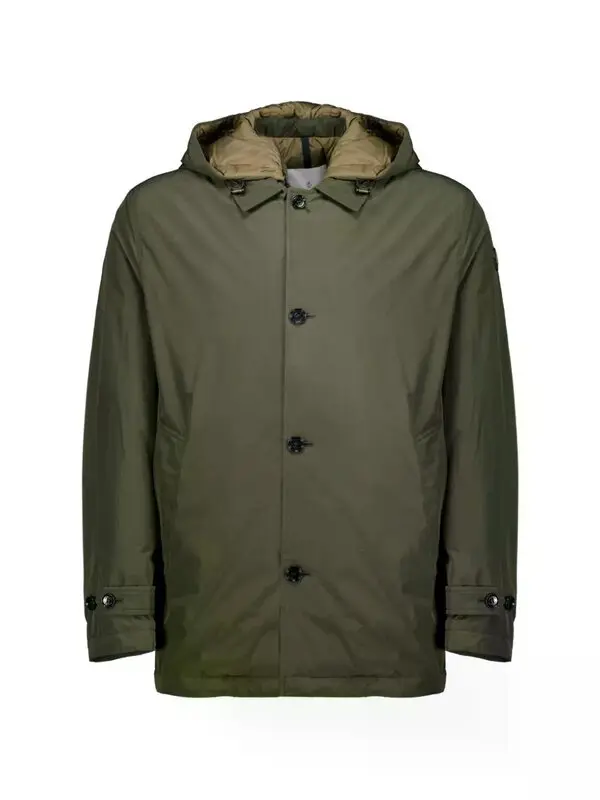 Moncler Evrine Hooded Logo-patch Coat