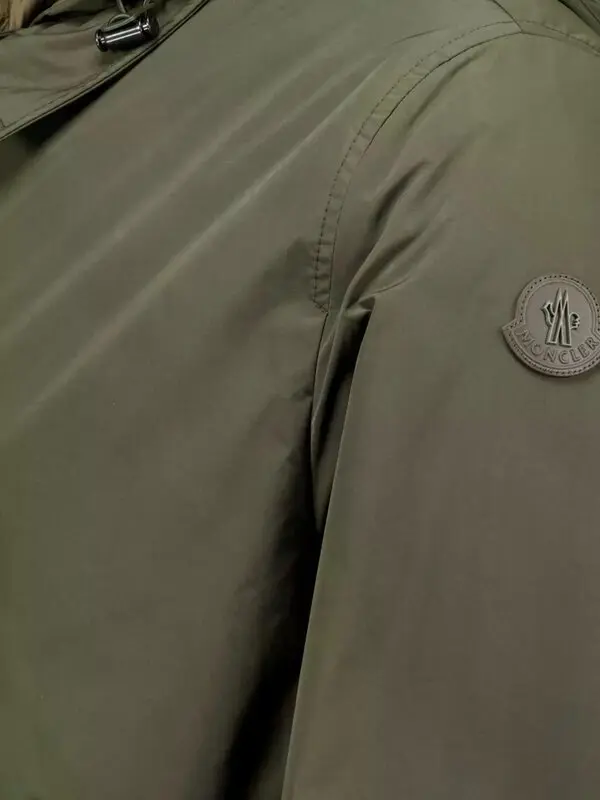Moncler Evrine Hooded Logo-patch Coat