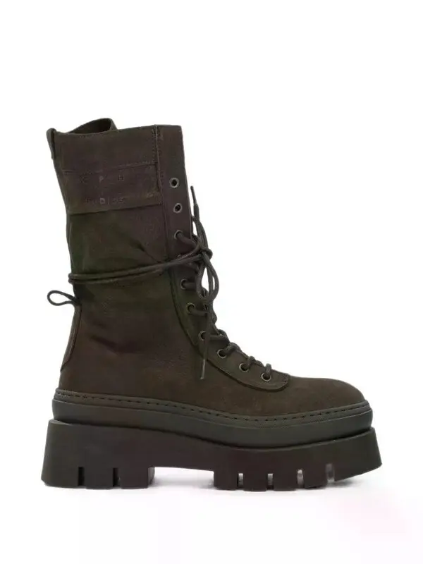 SUMMERY COPENHAGEN Lace-up Platform Boots - Brown