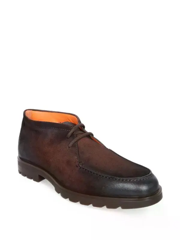 Santoni Suede Panelled Desert Boots