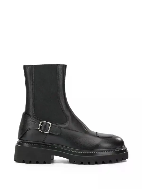 SUMMERY COPENHAGEN Buckle-detail Chunky-sole Boots - Black