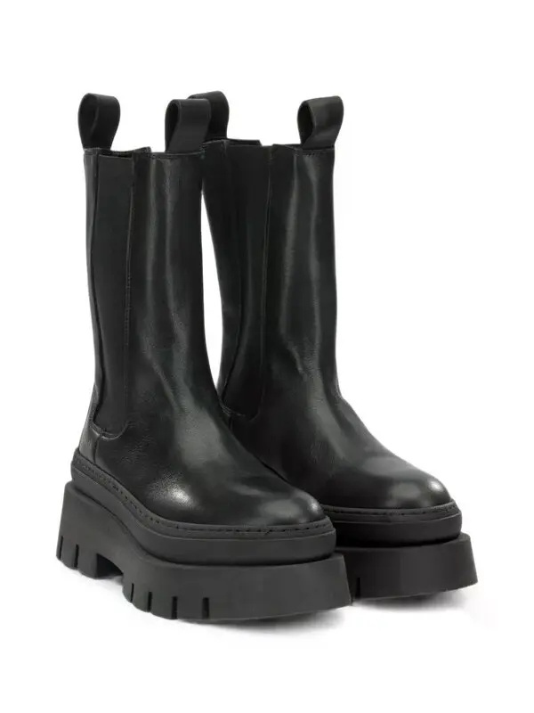 SUMMERY COPENHAGEN Chunky-sole Leather Boots - Black