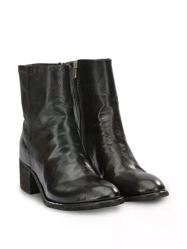 Officine Creative Denner 127 Block-heel Leather Boots - Black
