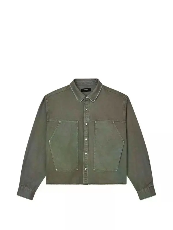 PURPLE BRAND Frayed Denim Shirt