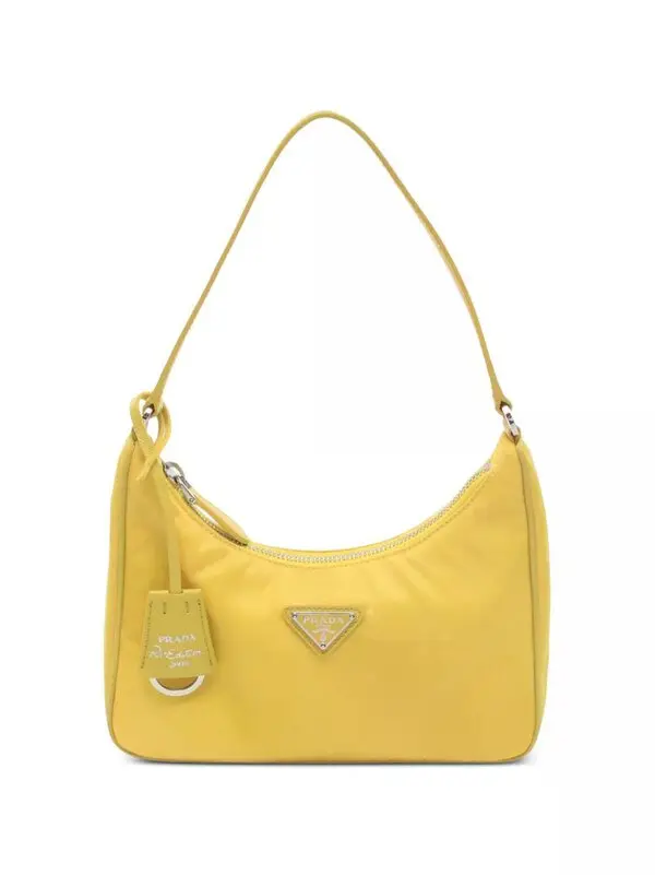 Prada 2000s Tessuto Saffiano Shoulder Bag - Yellow