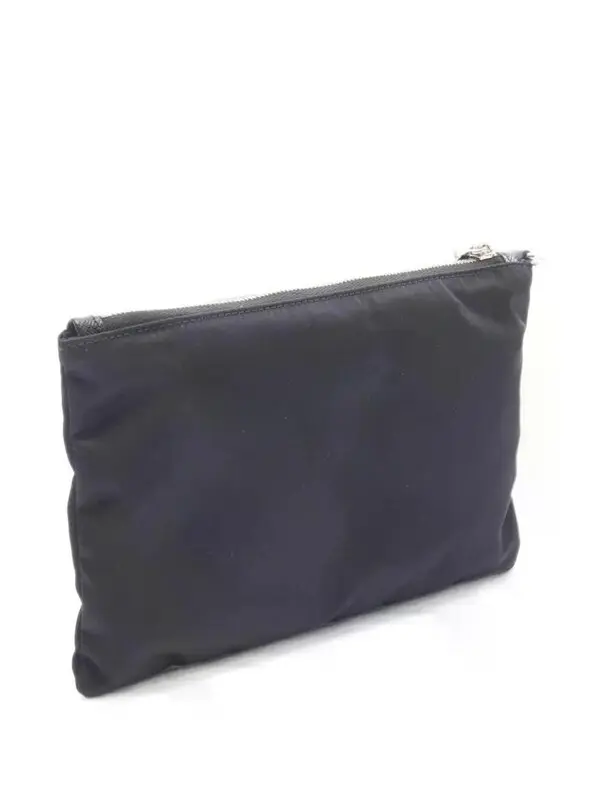 Prada 2020s Triangle Logo Pouch - Black
