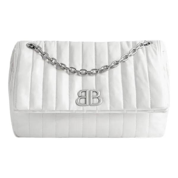 Balenciaga Monaco Medium Chain Bag Quilted - Off White
