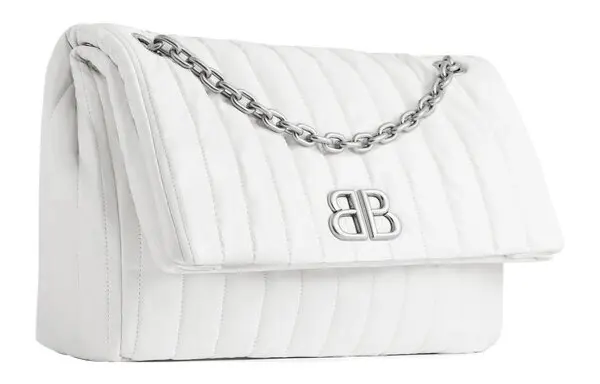 Balenciaga Monaco Medium Chain Bag Quilted - Off White