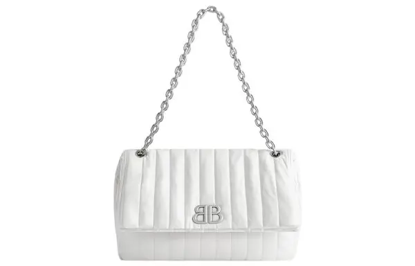 Balenciaga Monaco Medium Chain Bag Quilted - Off White