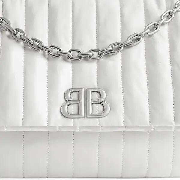 Balenciaga Monaco Medium Chain Bag Quilted - Off White