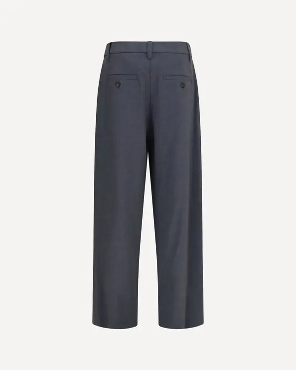 Brunello Cucinelli Tropical Wool Tailored Pants With Monili Detail