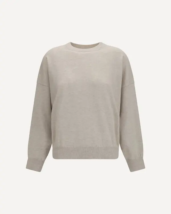 Brunello Cucinelli Cahmere Weater With Monili Chain - Beige