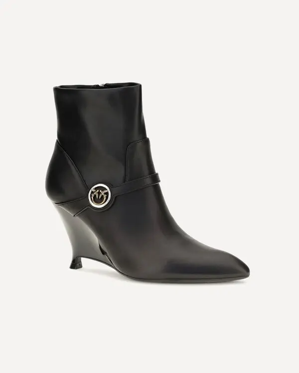 Pinko Gwen Leather Ankle Boots
