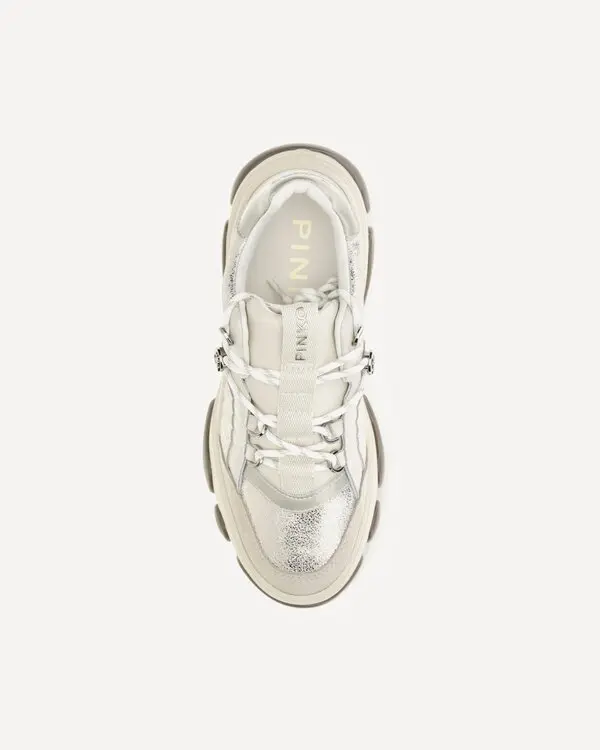 Pinko Athena Leather Sneakers With Sequin Details