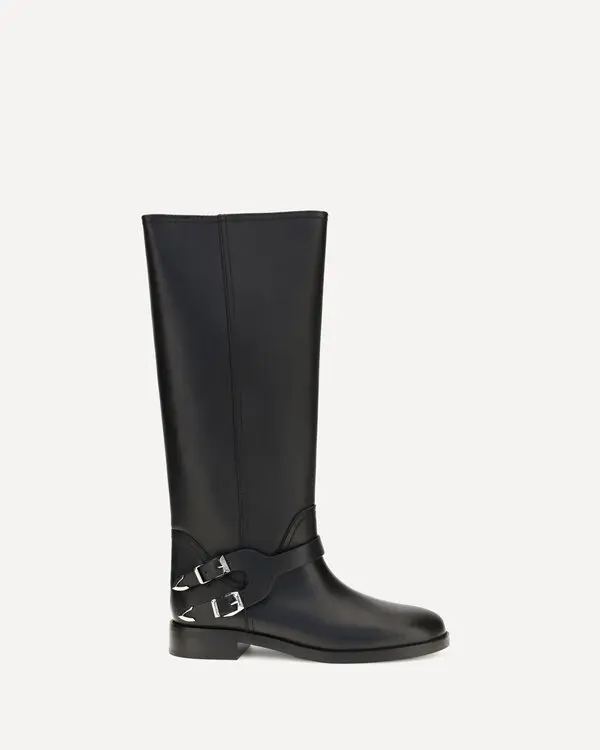 Pinko Leather Boots With Buckle