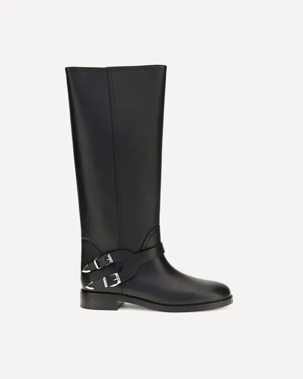 Pinko Leather Boots With Buckle