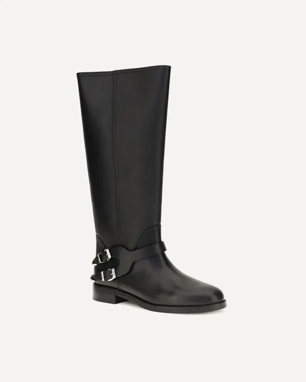 Pinko Leather Boots With Buckle