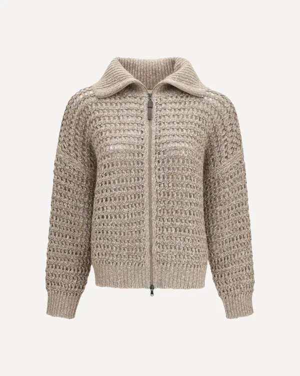 Brunello Cucinelli Cashere Cardigan With Central Pocket Feale