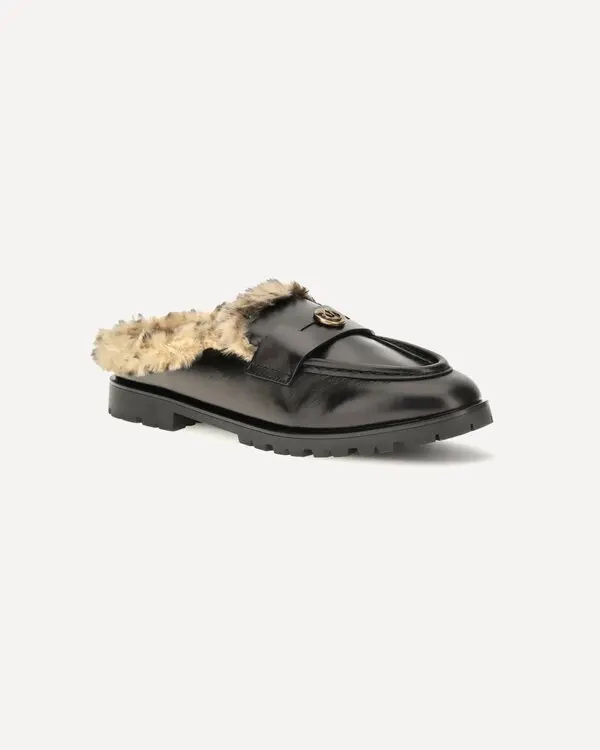 Pinko Nora Padded Leather Sabots