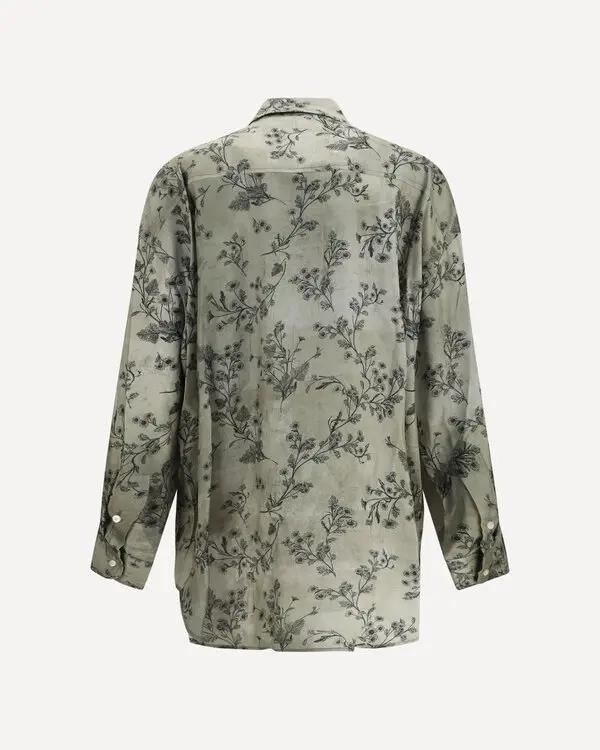 R13 V-neck Ruffle Shirt
