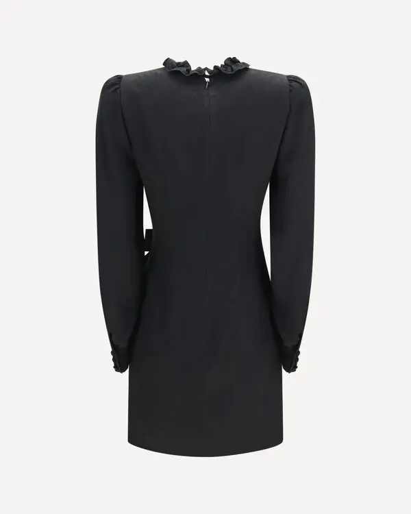 Alessandra Rich Silk Jacquard Mini Dress With Ruffles