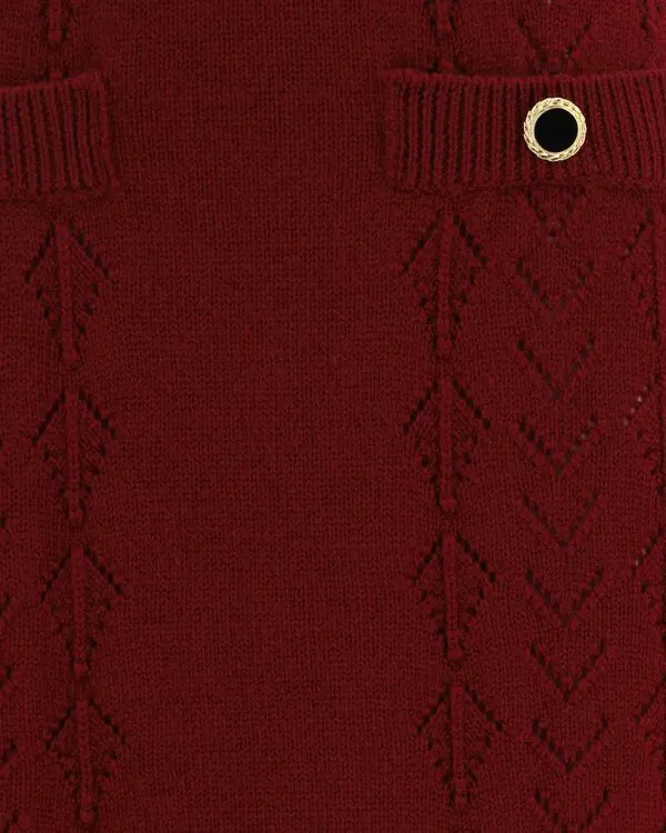 Alessandra Rich Merino Wool Midi Skirt