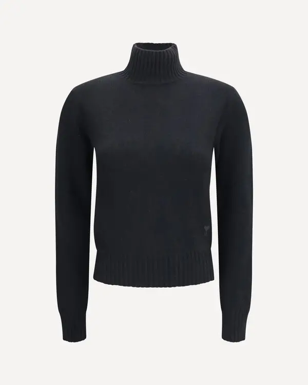 AMI Paris De Coeur Turtleneck Weater - Black