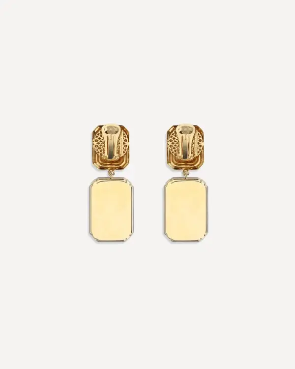 Alessandra Rich Clip-on Earrings With Crystal Drop