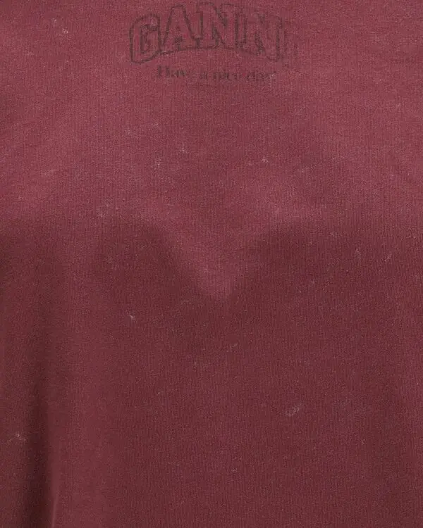 GANNI Future Heavy Jerey Long-leeve T-hirt - Bordeaux