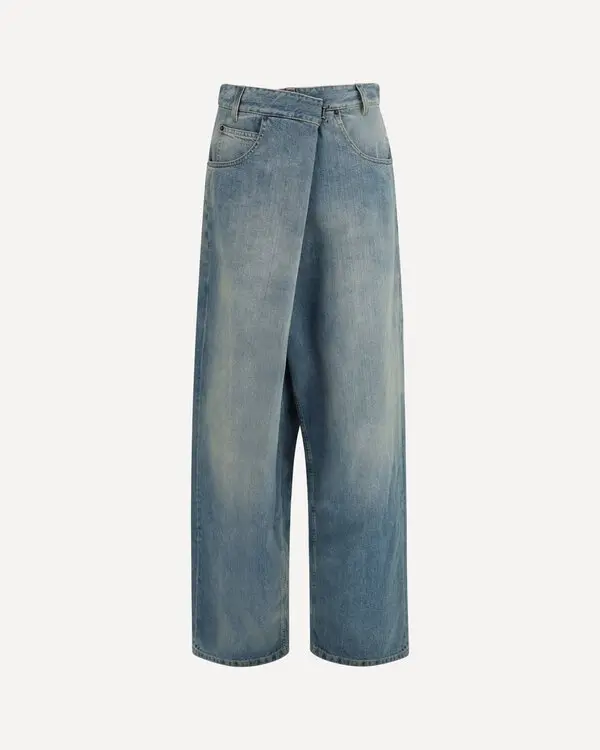 MAISON MARGIELA Wrap Wide-leg Jeans - Blue