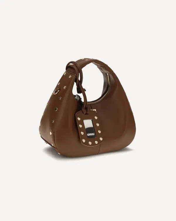 GANNI Mini Studded Hobo Handbag
