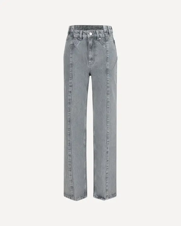 GANNI Rigid Denim Cuffed Jeans