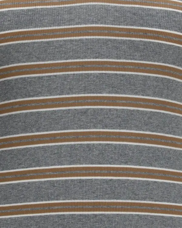GANNI Ribbed V-neck Long-sleeve T-shirt Feale