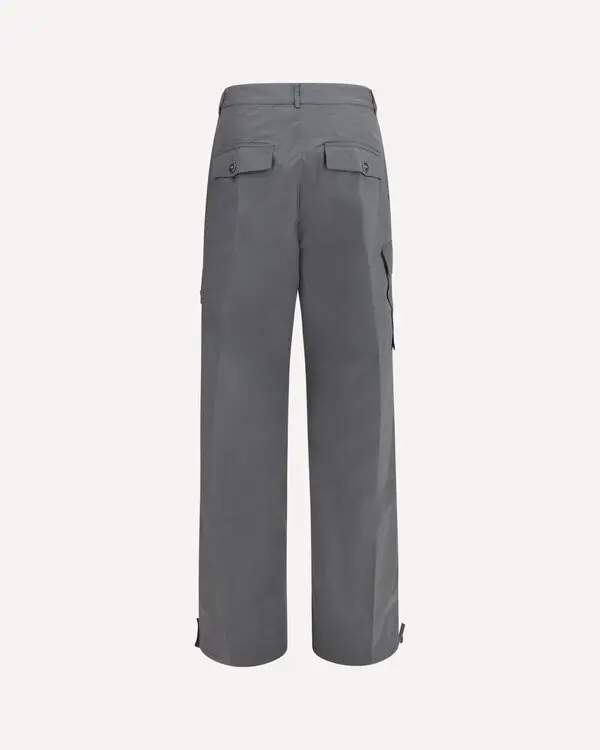 GANNI Stretch Cotton Cargo Pants - Grey