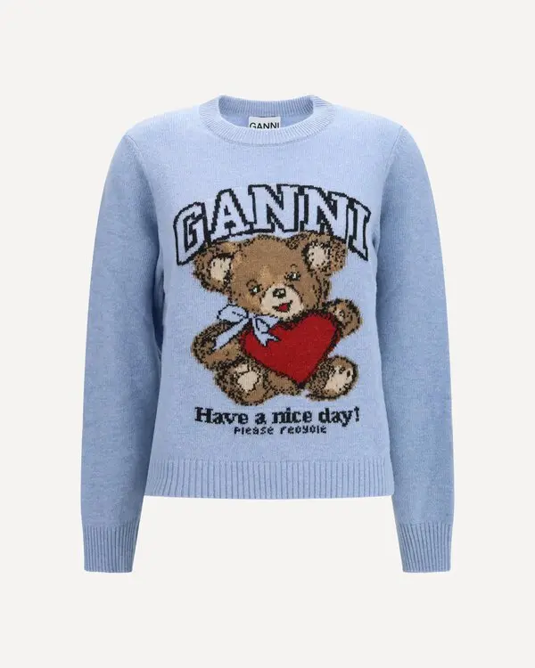 GANNI Wool Graphic Sweater