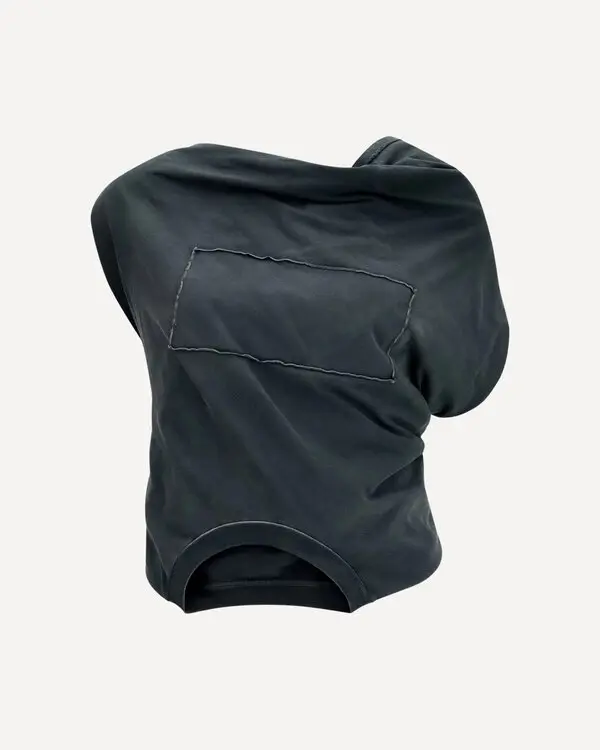 MAISON MARGIELA Aymmetric Draped Jerey Top
