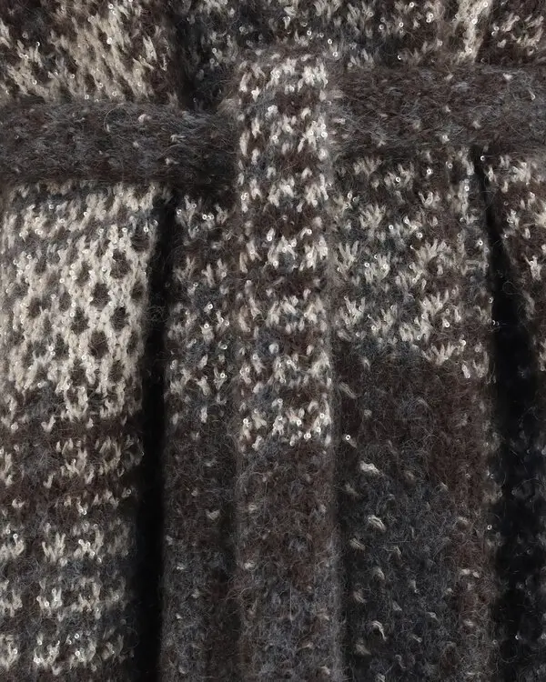 Brunello Cucinelli Macrocheck Mohair Bend Coat With Bet Femae