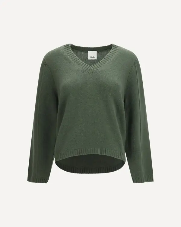 ALLUDE V-neck Cashmere Sweater