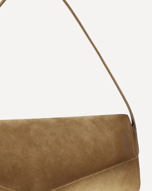 JIL SANDER Kante Suede Shoulder Bag