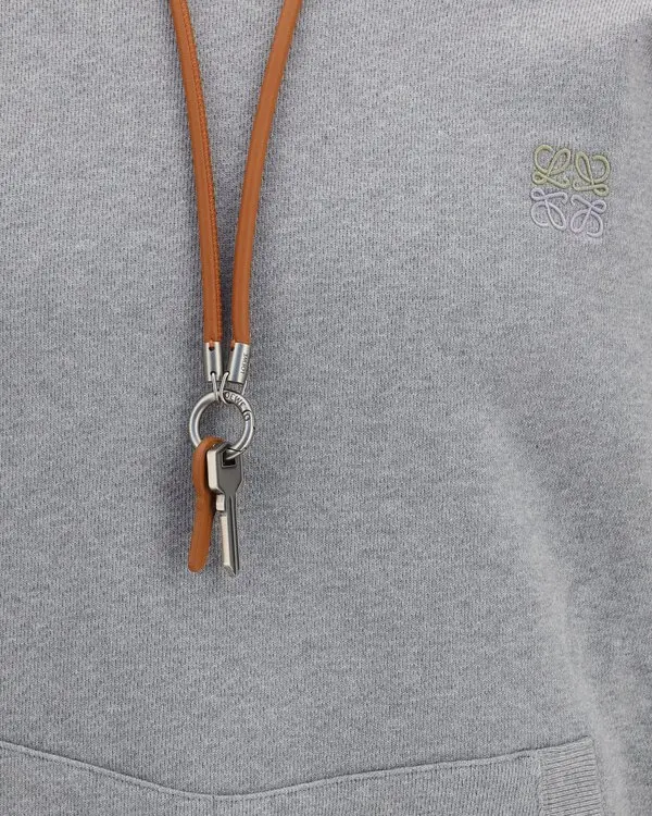 Loewe Hooded Sweatshirt With Drawstring And Keyring Ale - Grey