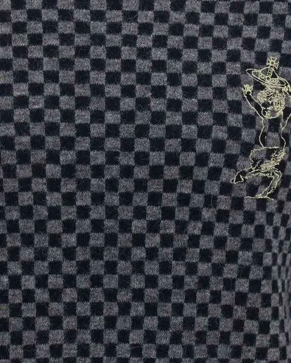 VIVIENNE WESTWOOD Checkate Alpaca And Cotton-blend Sweater Ale