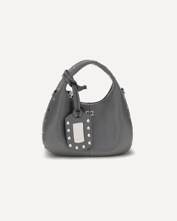 GANNI Mini Studded Hobo Handbag