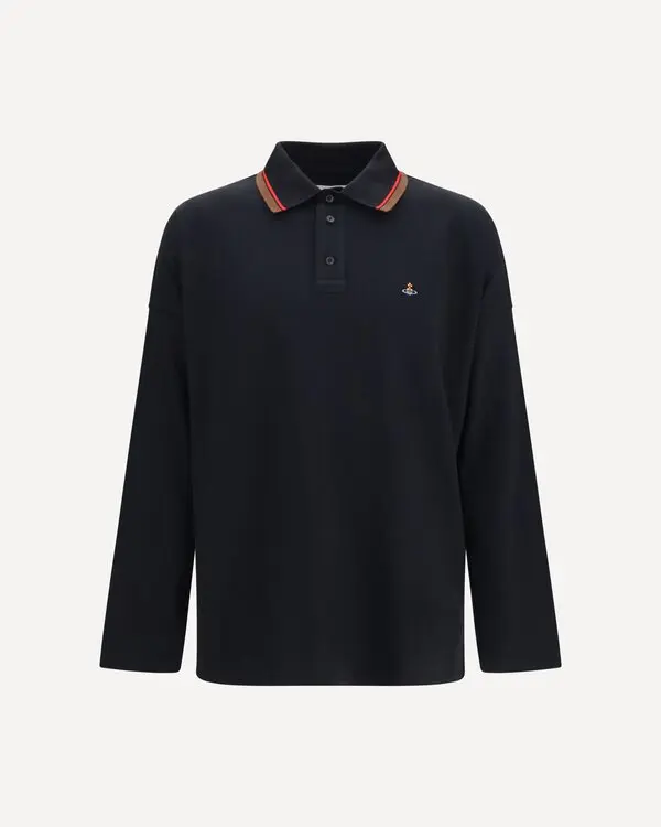 VIVIENNE WESTWOOD Overized Long-leeve Polo - Black