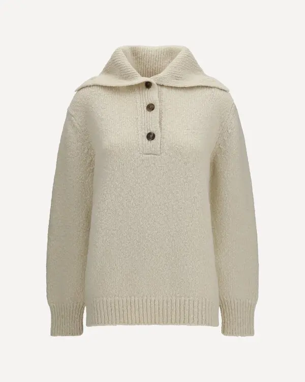 Malo High-neck Sailor Sweater With Buttons