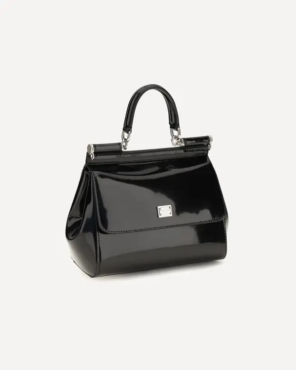 Dolce & Gabbana Small Sicily Glossy Calfskin Handbag