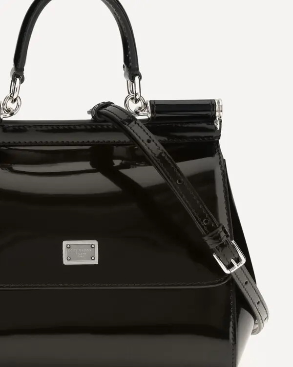 Dolce & Gabbana Small Sicily Glossy Calfskin Handbag
