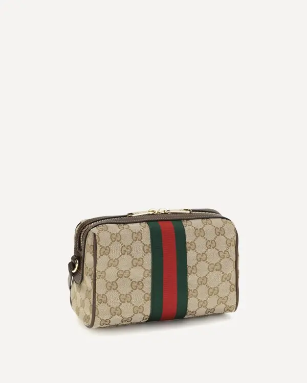 Gucci Small Horsebit Web Camera Bag Shoulder Bag - Beige