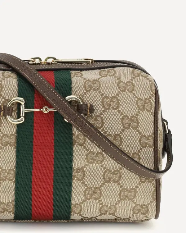 Gucci Small Horsebit Web Camera Bag Shoulder Bag - Beige